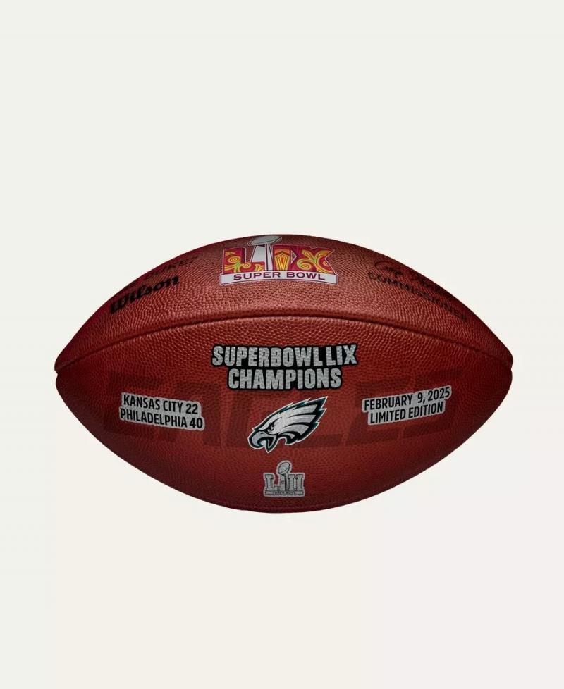 Eagles Super Bowl 59 (LIX) Champions Commemorative Leather Football ...