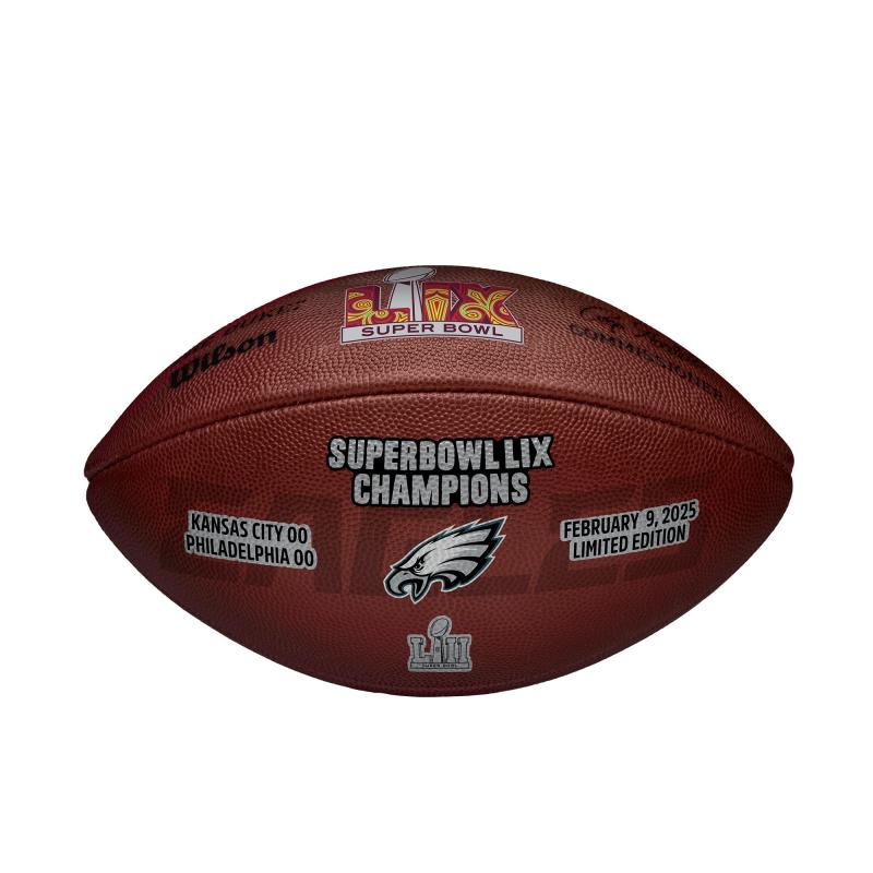Eagles Super Bowl 59 (LIX) Champions Commemorative Leather Football ...